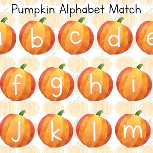 Pumpkin Alphabet Match, Montessori Materials, Homeschool Resources ...
