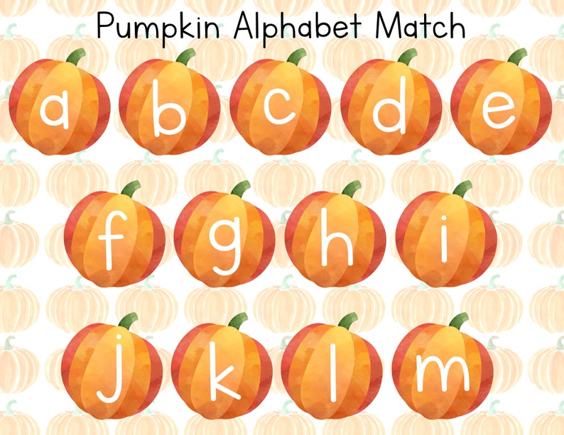 Pumpkin Alphabet Match Montessori Materials Homeschool - Etsy