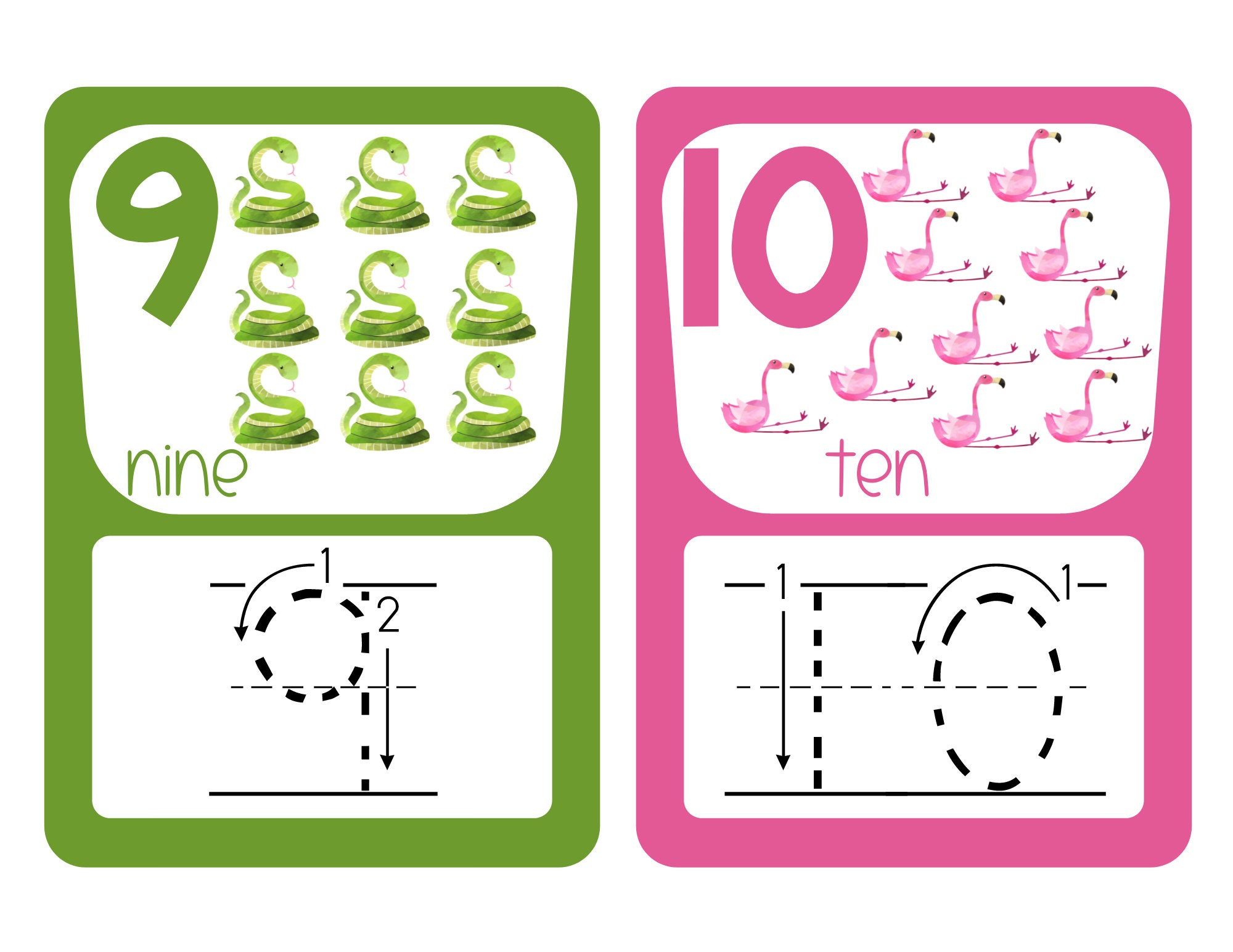 Number Tracing Cards 1-20 Classroom Décor Preschool Math - Etsy