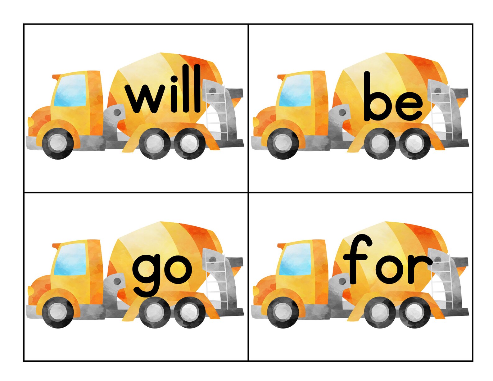 Construction Sight Words Preschool Worksheets Preschool - Etsy
