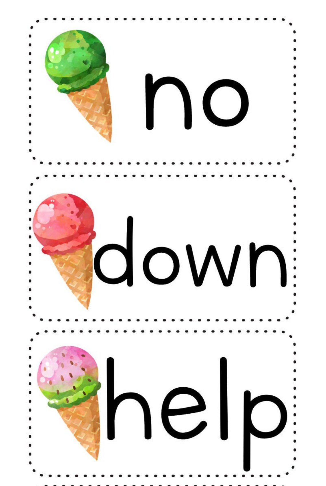 Ice Cream Sight Words, Preschool Worksheet, Preschool Printable ...
