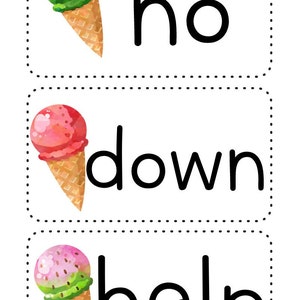 Ice Cream Sight Words, Preschool Worksheet, Preschool Printable ...