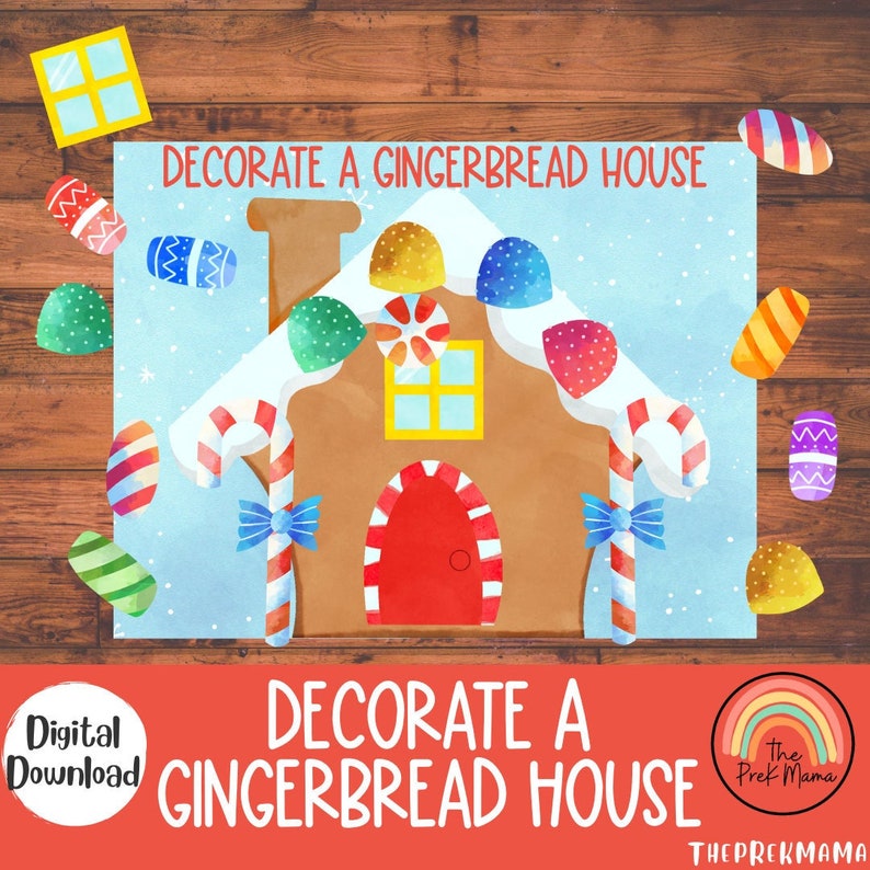 Decorate A Gingerbread House Christmas Preschool Printable - Etsy