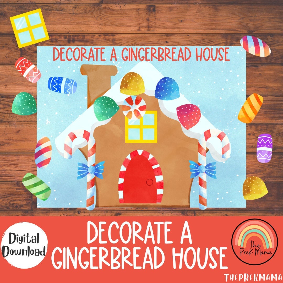 Decorate A Gingerbread House Christmas Preschool Printable - Etsy