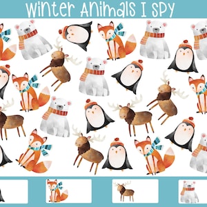 Winter I Spy, Preschool Game, Winter Preschool Printable, Homeschool ...