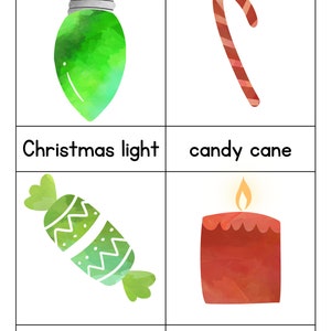 Montessori 3 Part Christmas Cards, Preschool Printable, Flashcards ...