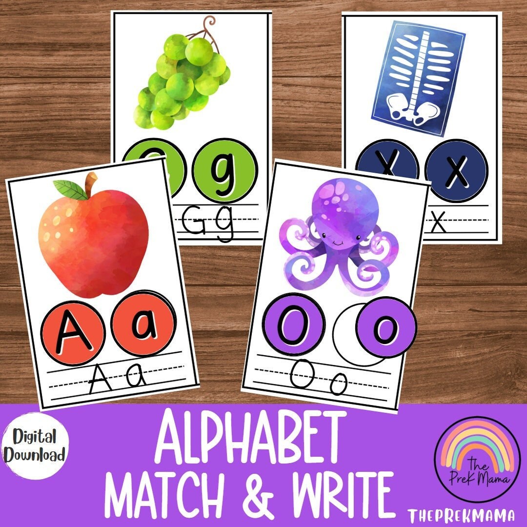 Alphabet Match and Write, Preschool Printable, Preschool Worksheet ...
