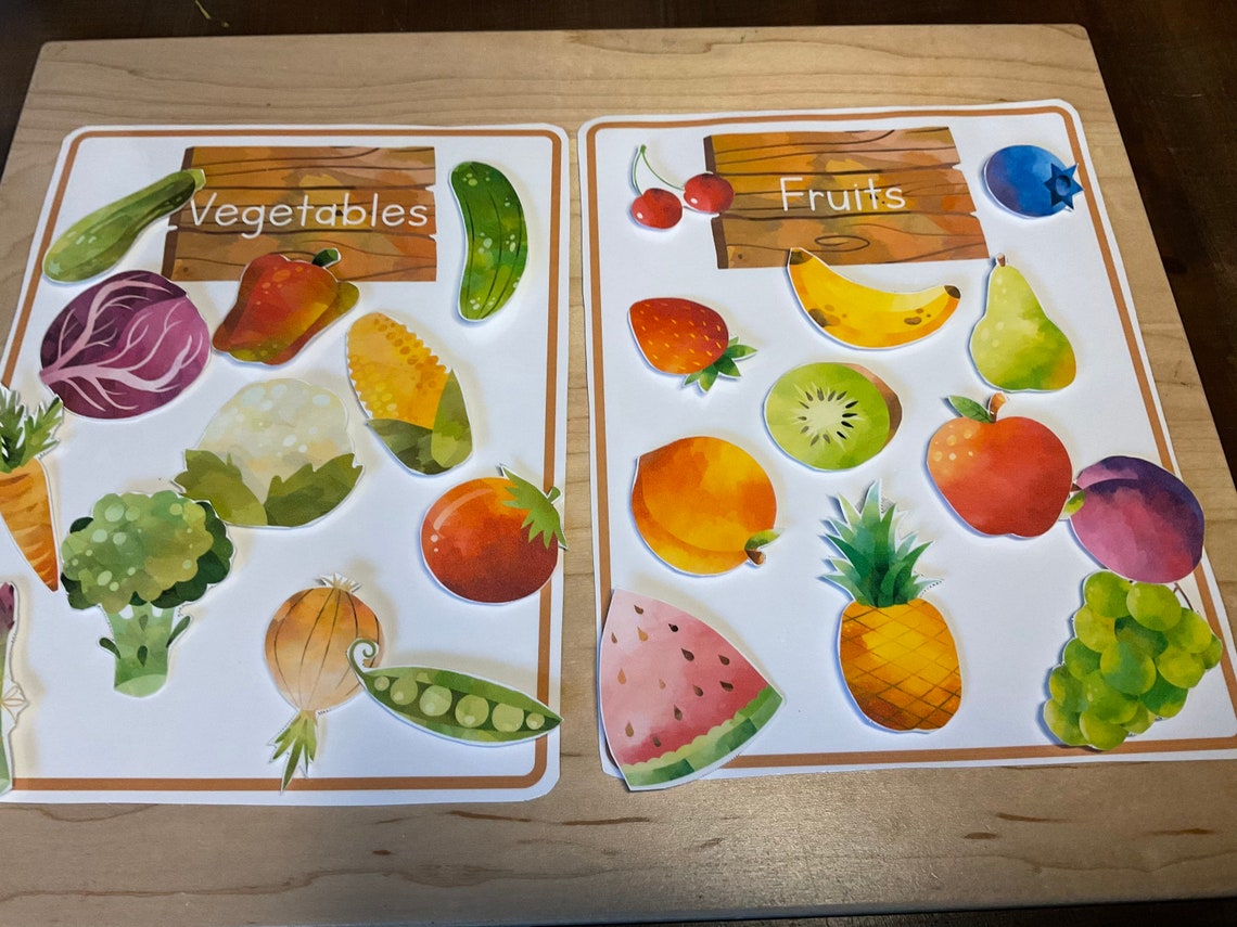 Fruits and Vegetables Sort Fruits and Vegetables Match - Etsy