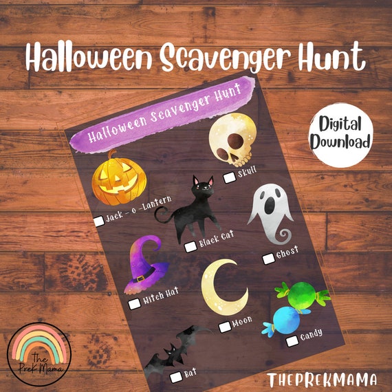 Halloween Scavenger Hunt Preschool Printable Halloween | Etsy
