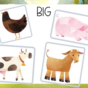 FARM Sorting by Size Big & Small, Montessori Printable, Preschool ...