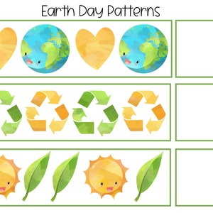 Earth Day Patterns, Preschool Worksheet, Preschool Printable ...