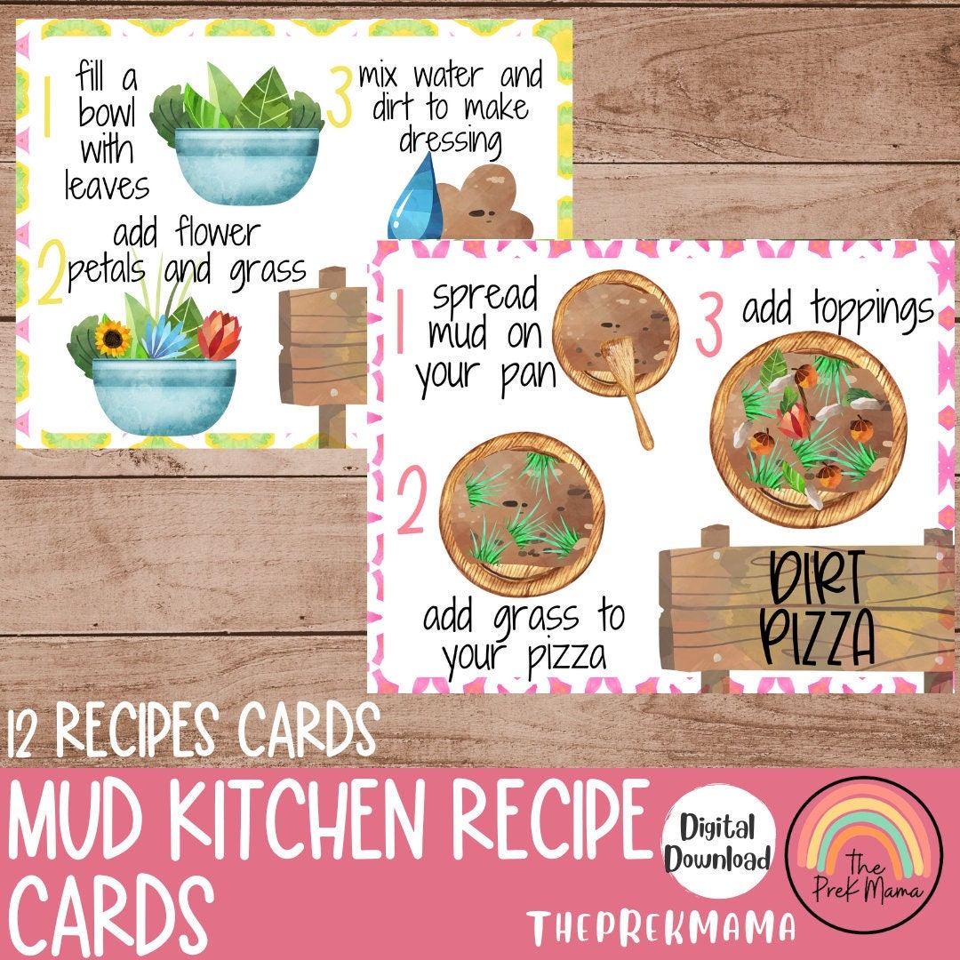 Mud Kitchen Recipe Cards Homeschool Resources Preschool - Etsy