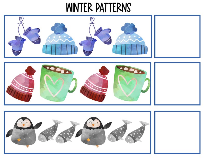 Winter Patterns Homeschool Resources Montessori Materials - Etsy