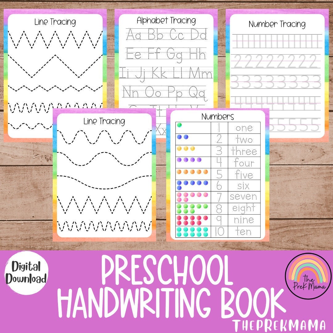 Preschool Handwriting Book, Preschool Printable, Homeschool, Preschool ...