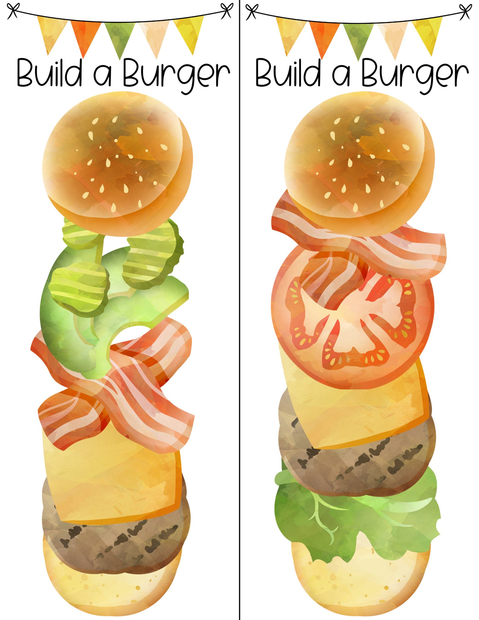 Build A Burger, Pretend Play, Preschool Printable, Busy Book ...