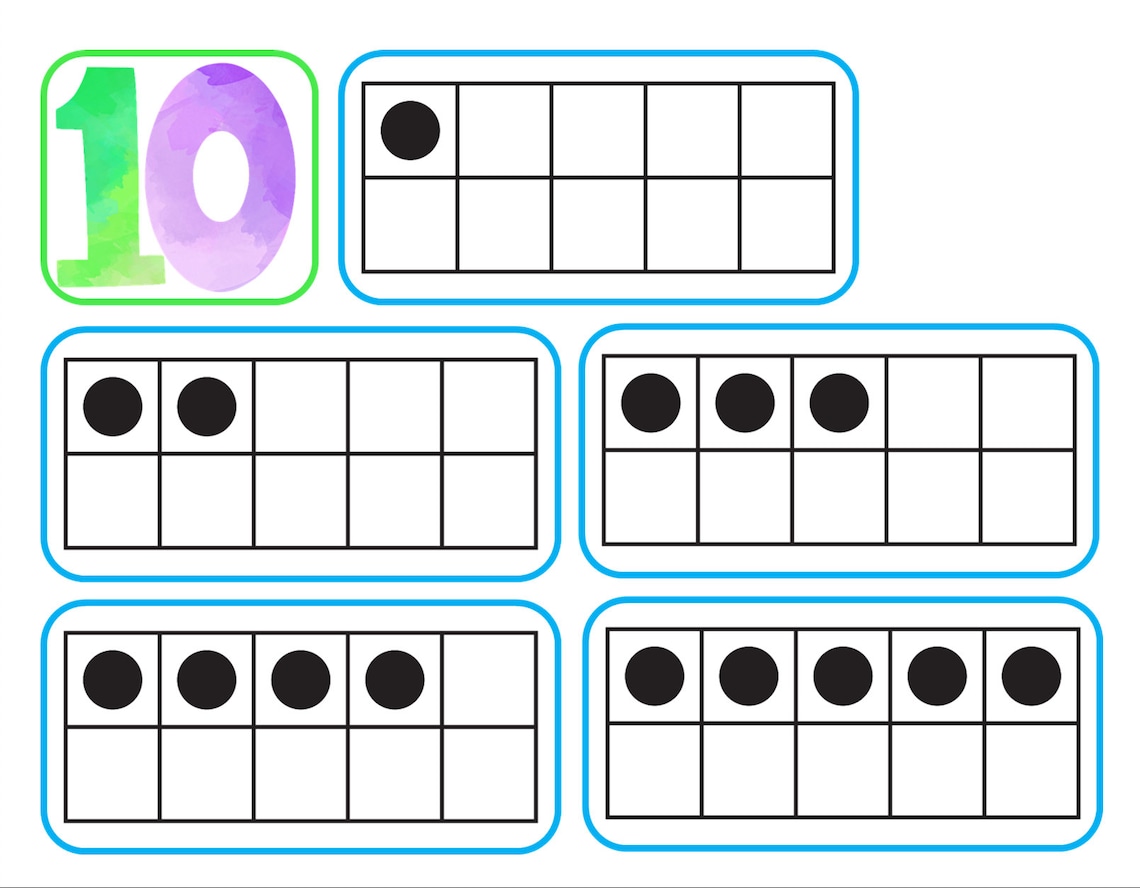 Number Board Matching Numbers 1-10 Preschool Math Preschool - Etsy