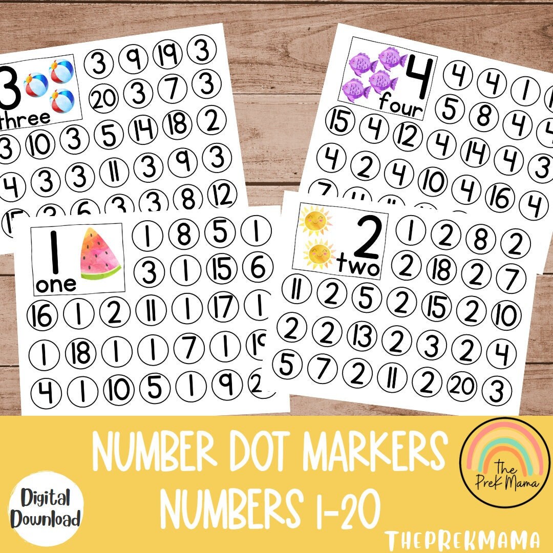 Number Dot Markers, Dab Markers Preschool Printable, Preschool ...
