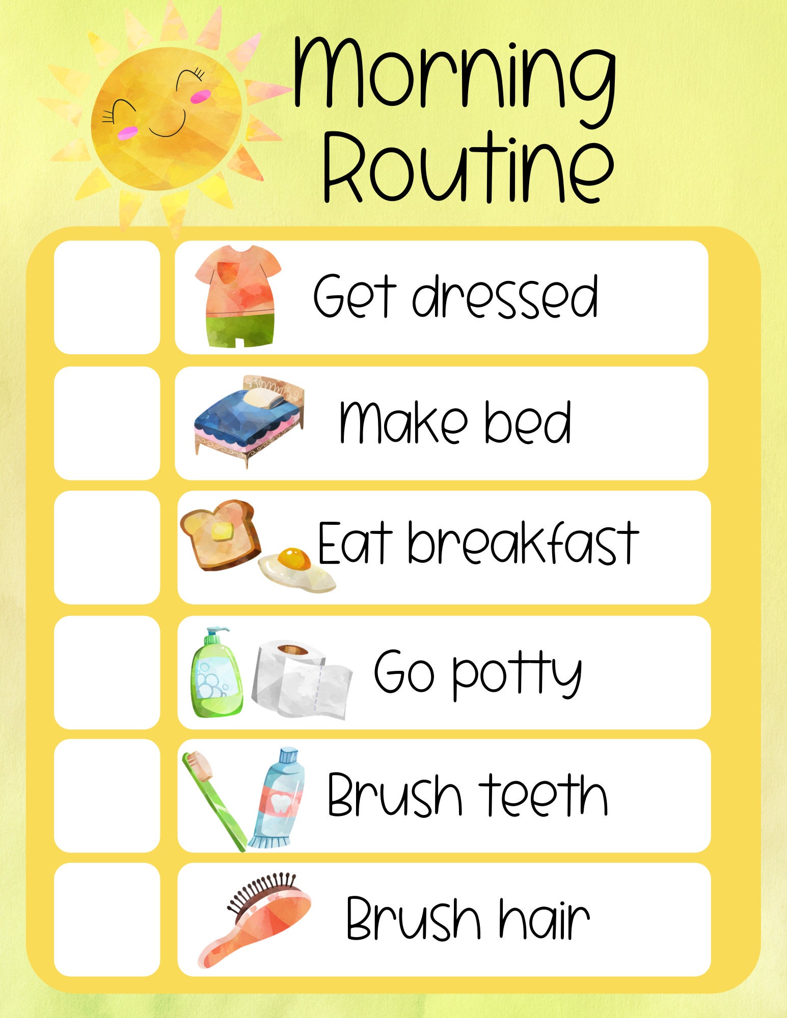 Daily Routine Checklist Printable Chore Chart Routine Chart - Etsy Canada