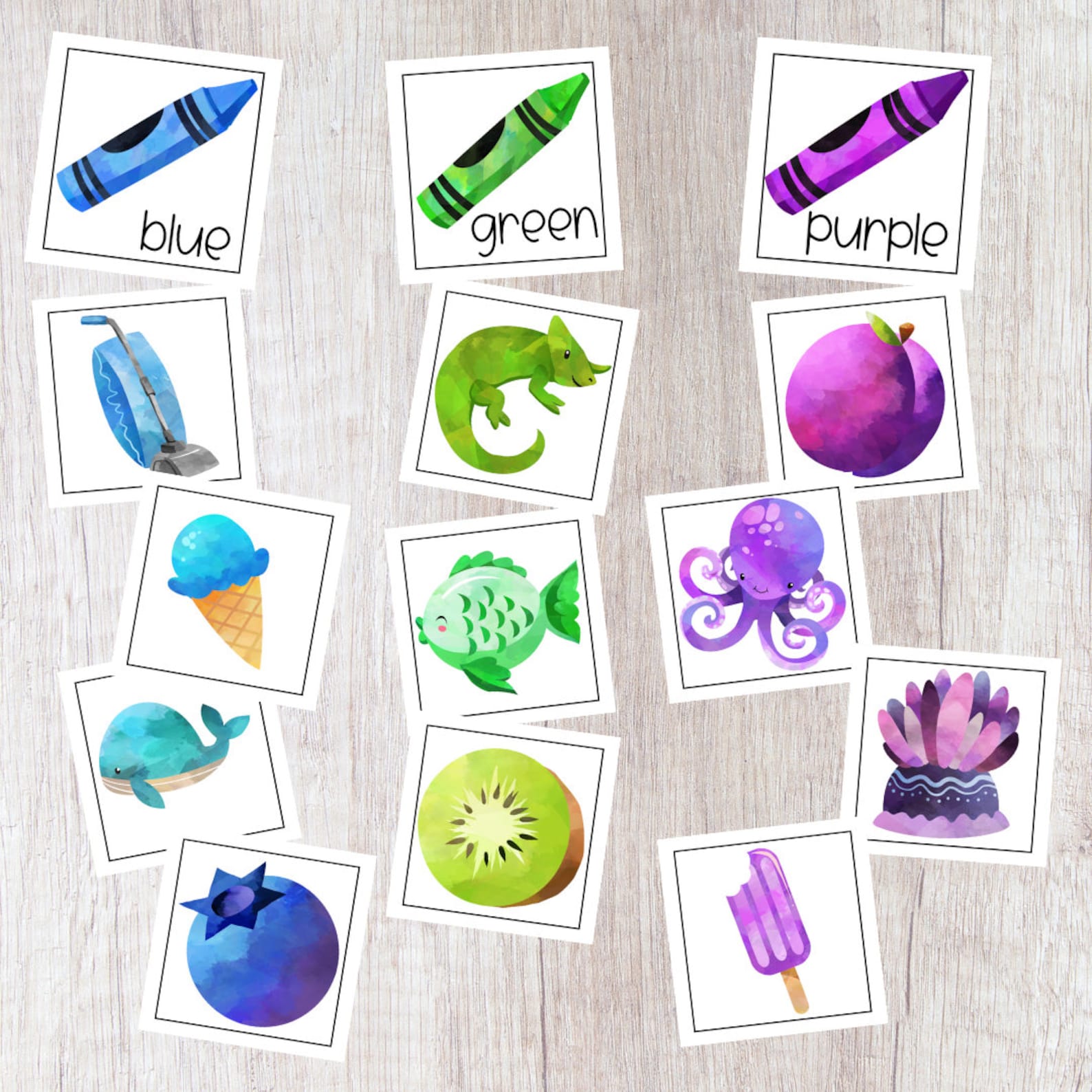 Color Sorting Cards Preschool Worksheet Preschool Printable - Etsy