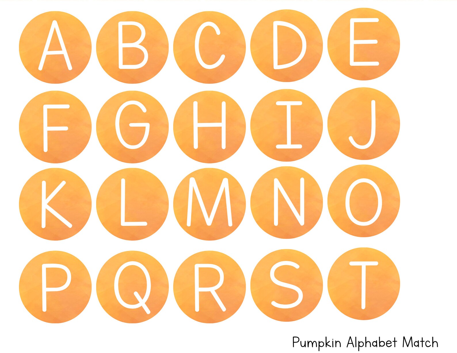 Pumpkin Alphabet Match Montessori Materials Homeschool - Etsy