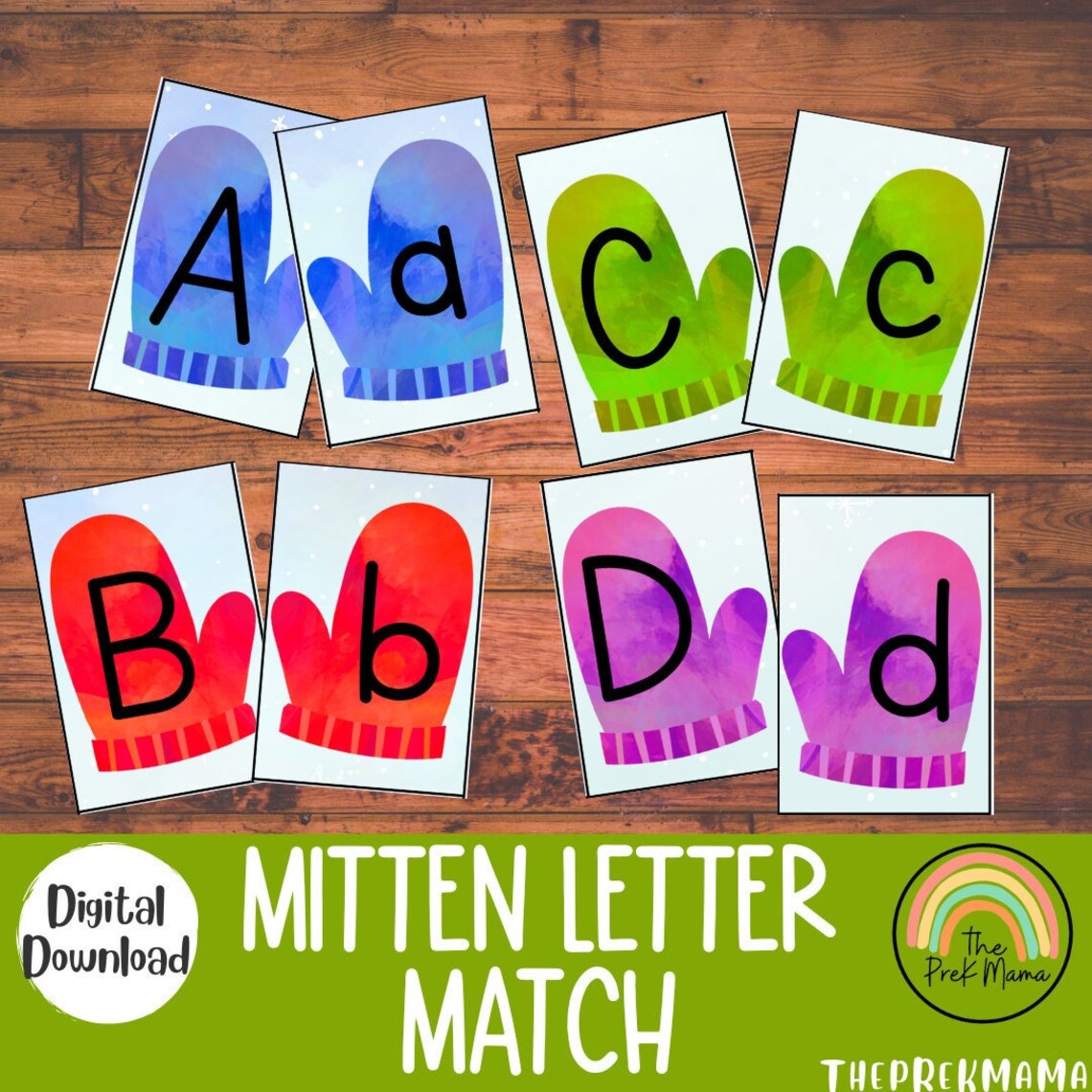 Mitten Letter Match Winter Preschool Printable Alphabet - Etsy