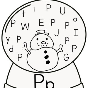 Snow Globe Letter Hunt, Winter Preschool Printable, Letter Recognition ...