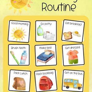 My Daily Routine Chart Printable Chore Chart (Instant Download) - Etsy