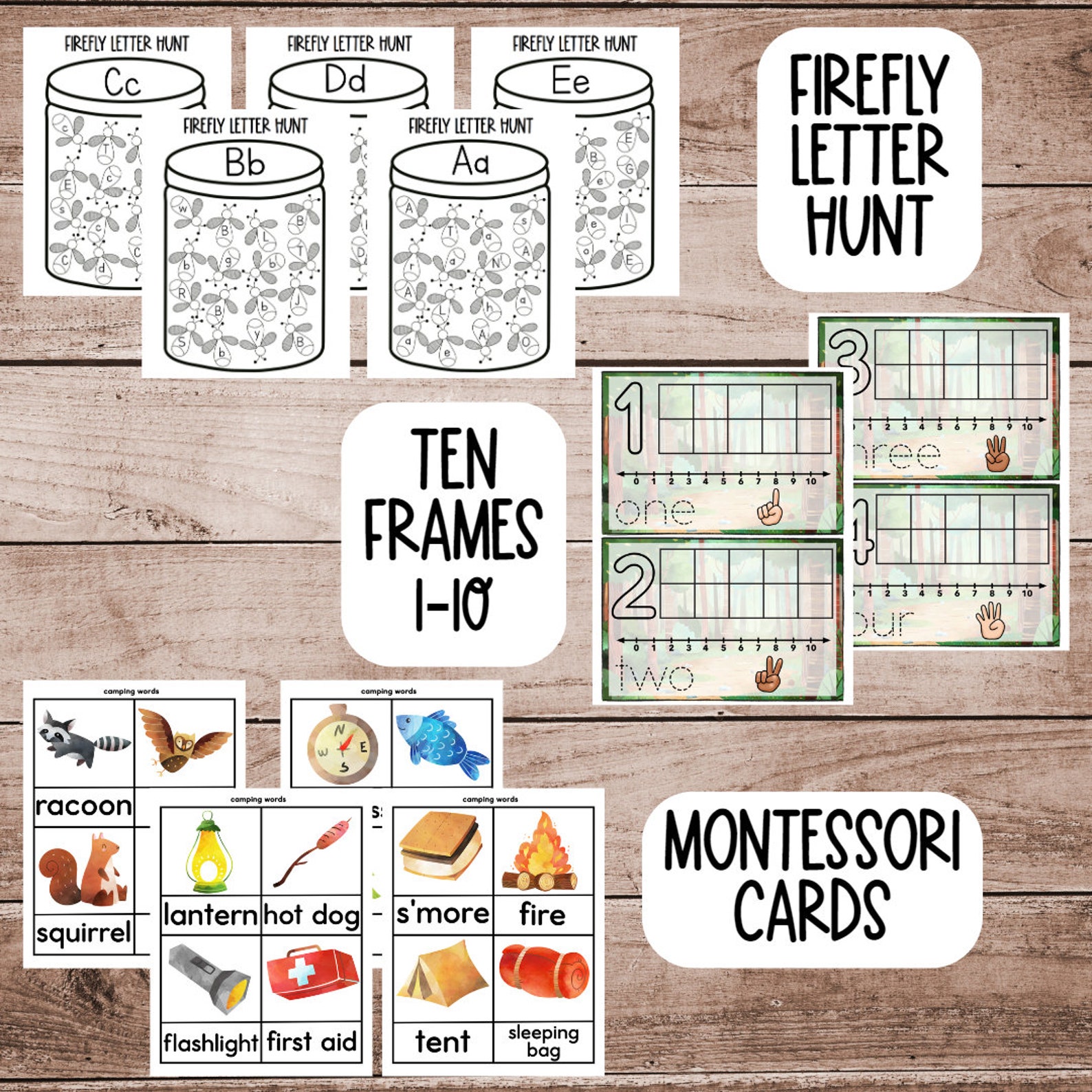 Camping Bundle, Preschool Worksheet, Preschool Printable, Montessori ...