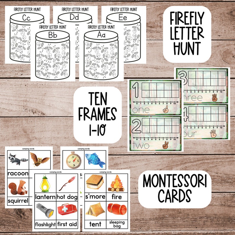 Camping Bundle, Preschool Worksheet, Preschool Printable, Montessori ...