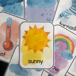 Weather Flash Cards, Preschool Printable, Preschool Learning ...
