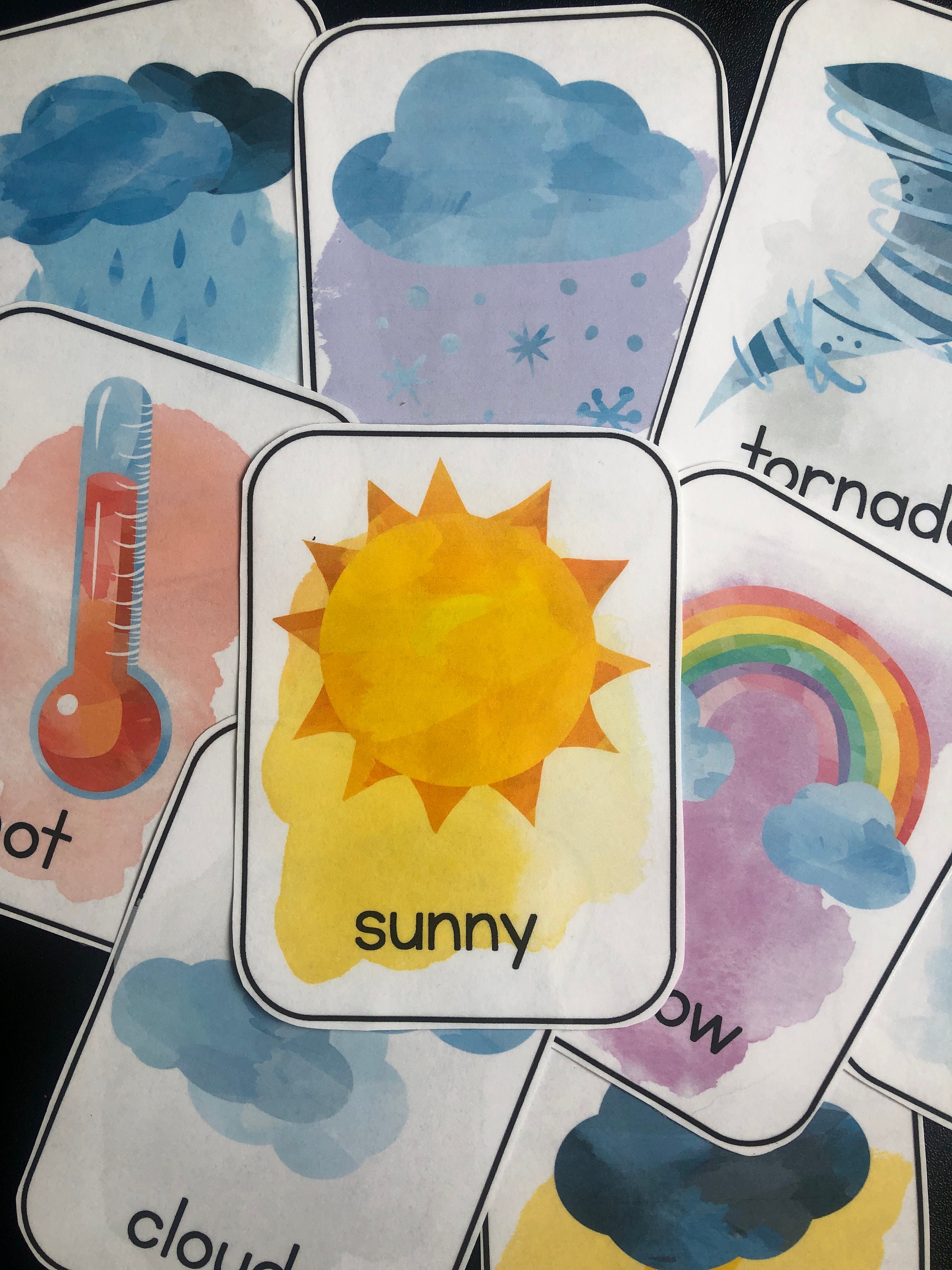 Weather Flash Cards Preschool Printable Preschool Learning | Etsy