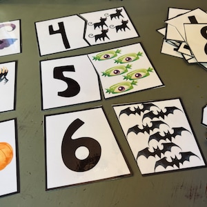 Halloween Math Puzzles, Preschool Game, Halloween Preschool Printable ...