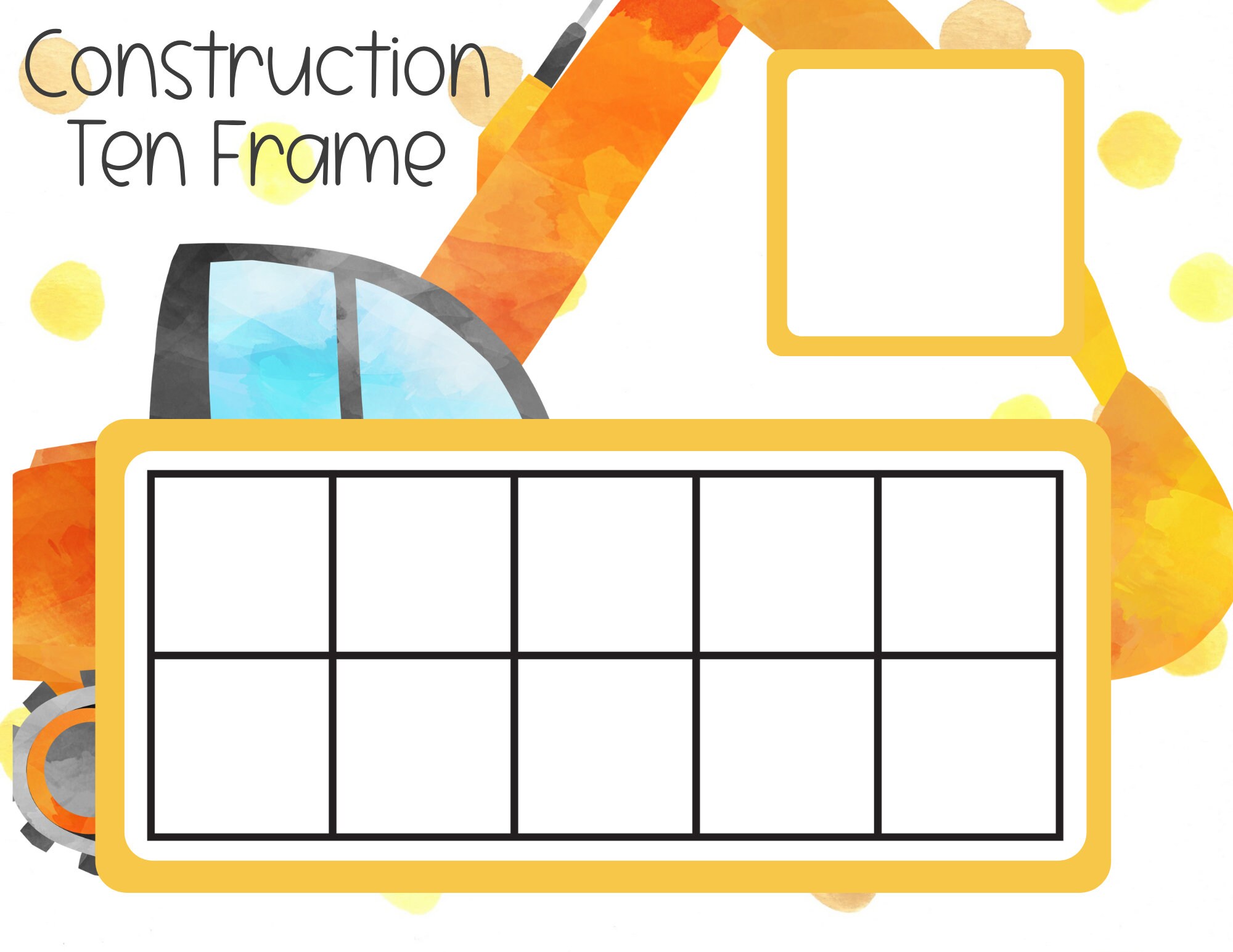 Construction Ten Frame, Numbers 1-10 Count and Match, Montessori ...