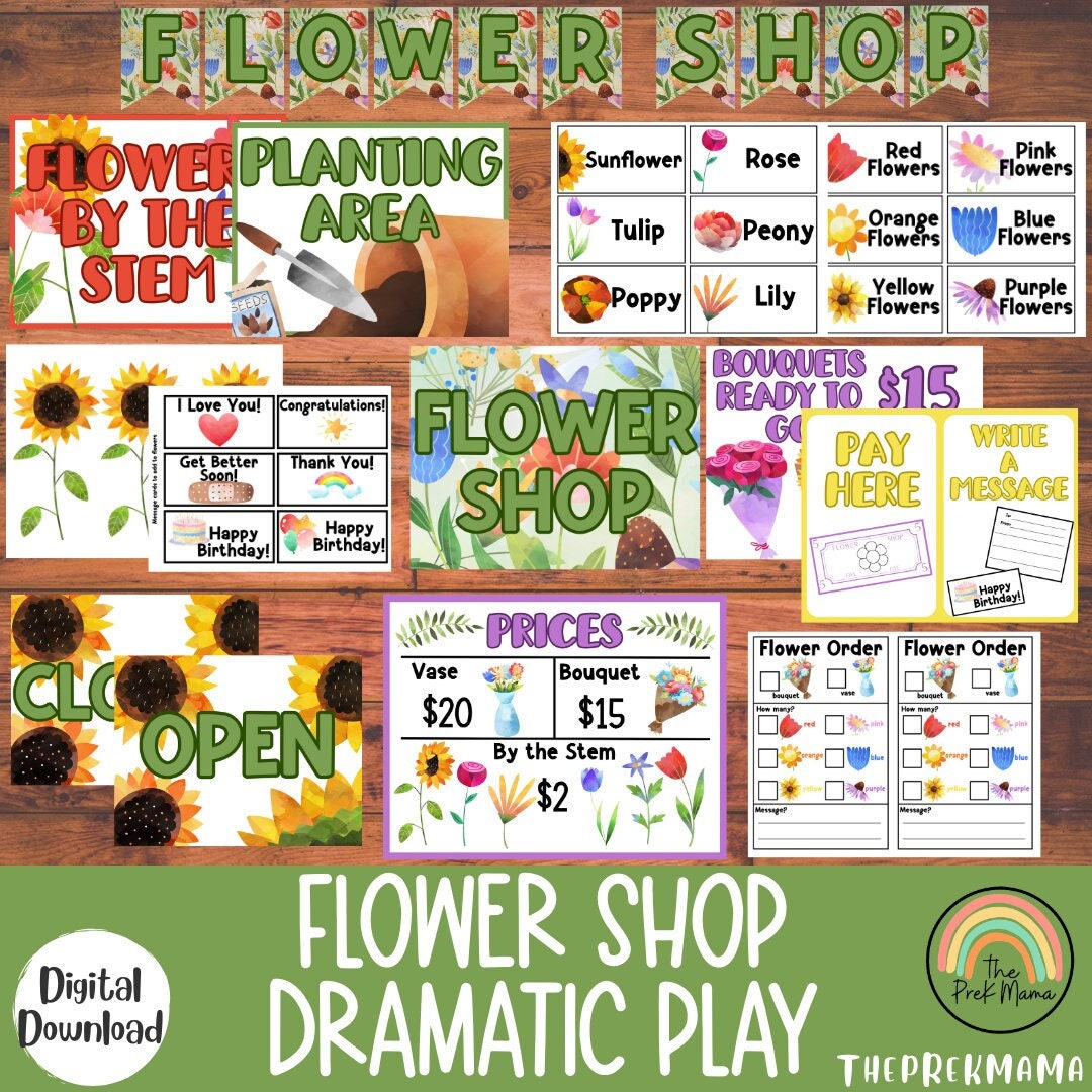 Flower Shop Dramatic Play, Pretend Play, Classroom Dramatic Play, Home ...