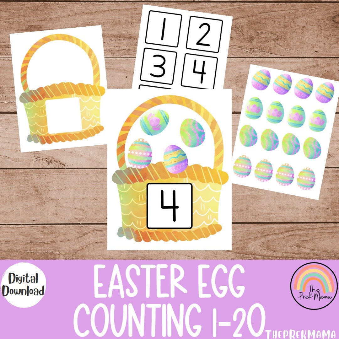 Counting Easter Egg Activity, Preschool Worksheets, Preschool Printable ...