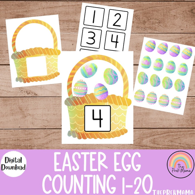 Counting Easter Egg Activity, Preschool Worksheets, Preschool Printable ...