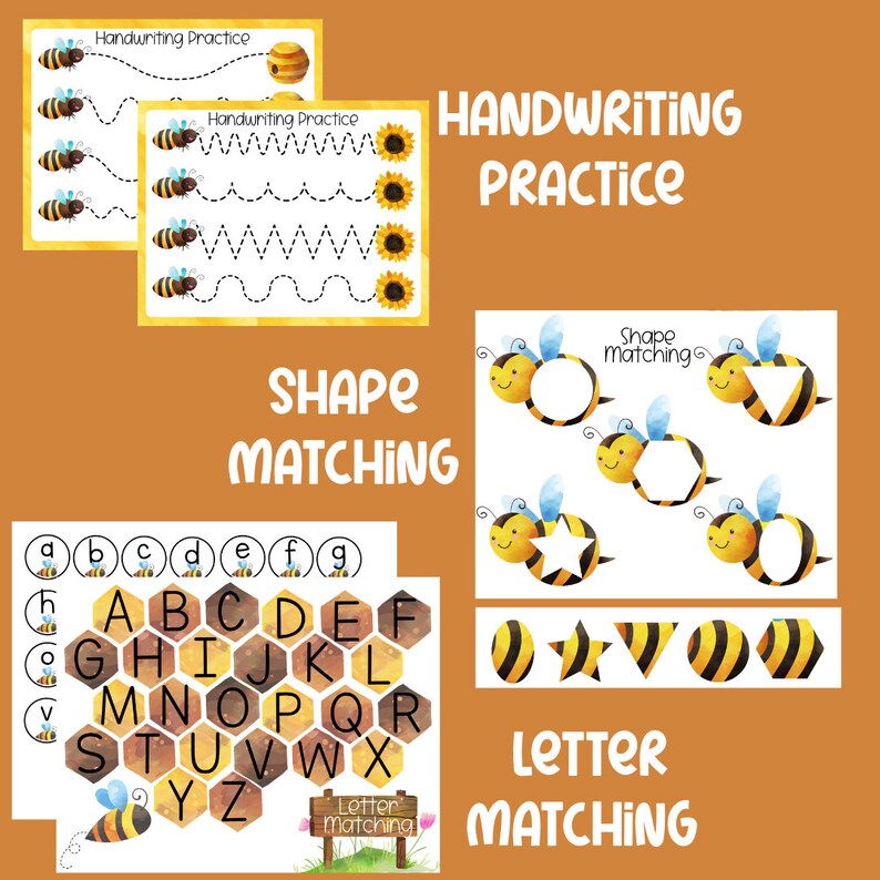 BEE Busy Book Montessori Homeschool Printable Preschool - Etsy