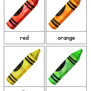 Montessori 3 Part Color Cards, Preschool Printable, Flashcards ...