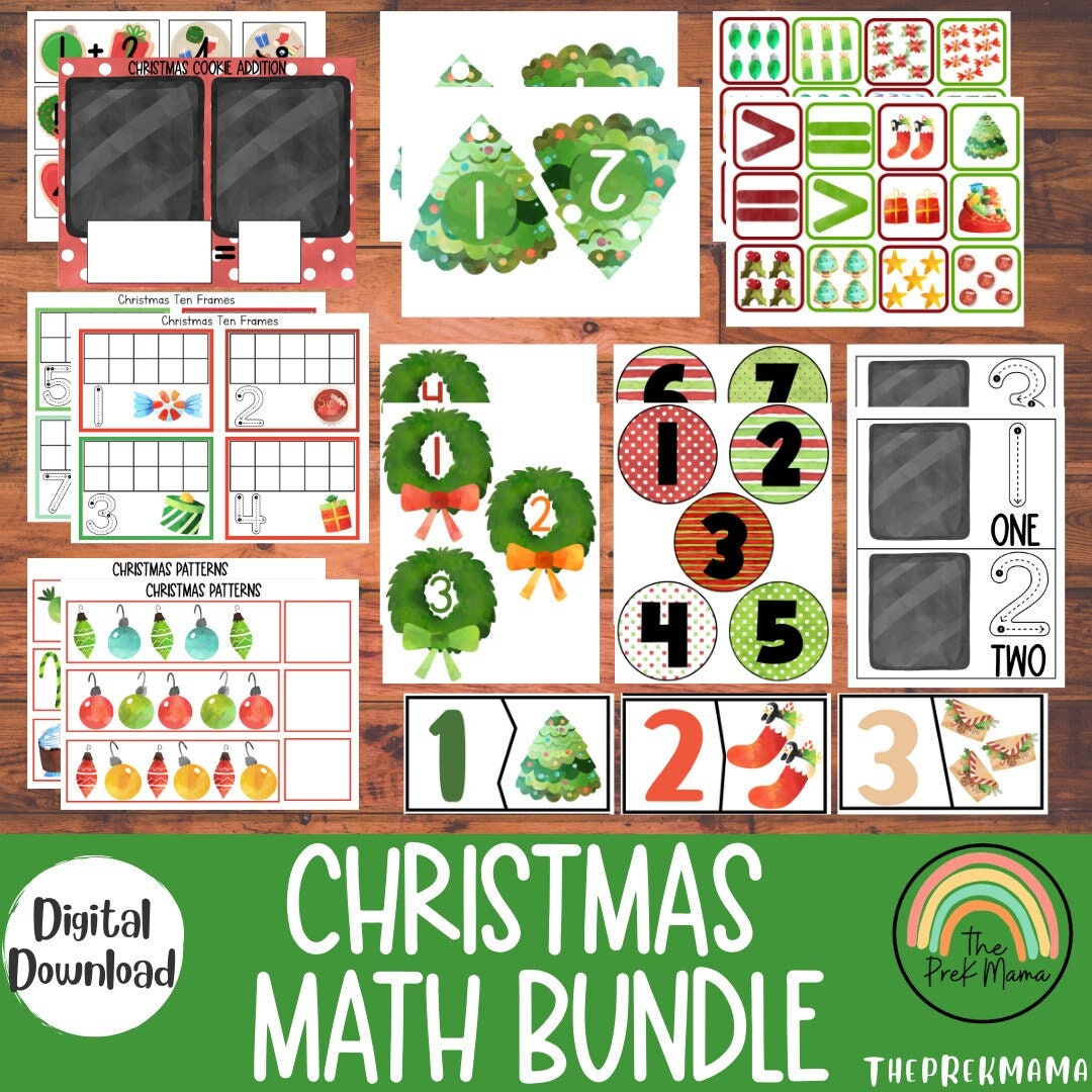 Christmas Math Bundle Christmas Preschool Printable - Etsy