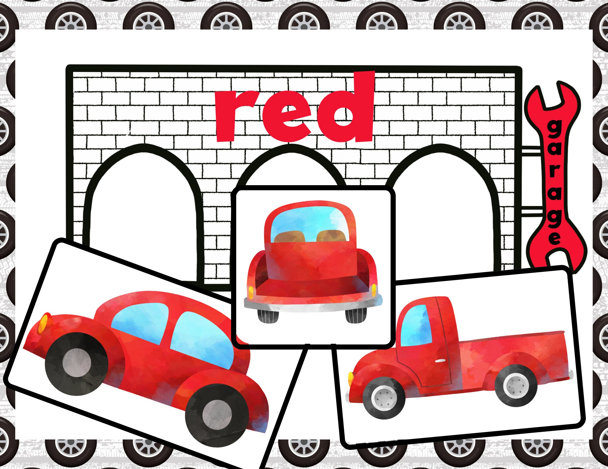 Cars and Trucks Color Sort, Preschool Worksheet, Preschool Printable ...