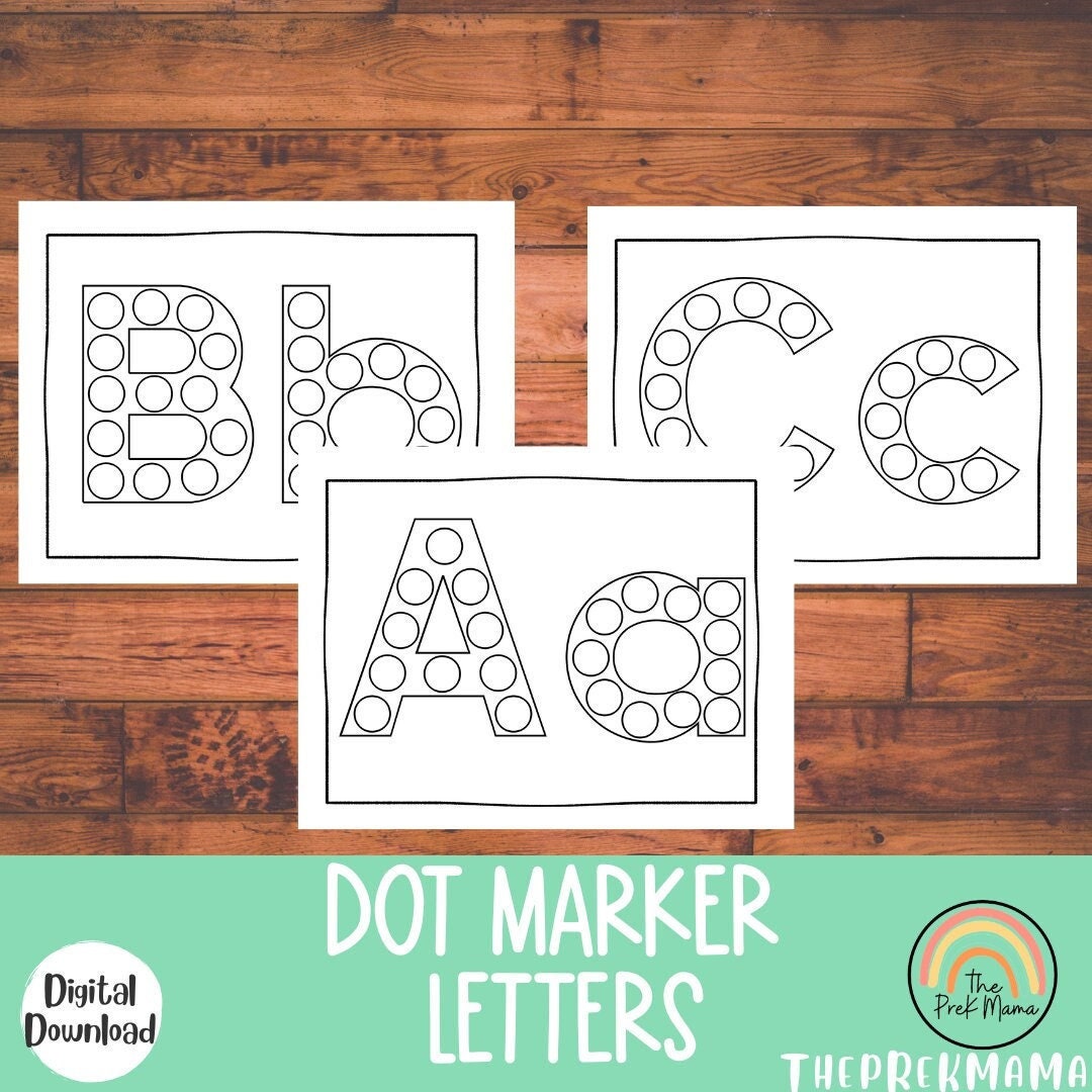 Letters Dot Markers Dab Markers Preschool Printable - Etsy