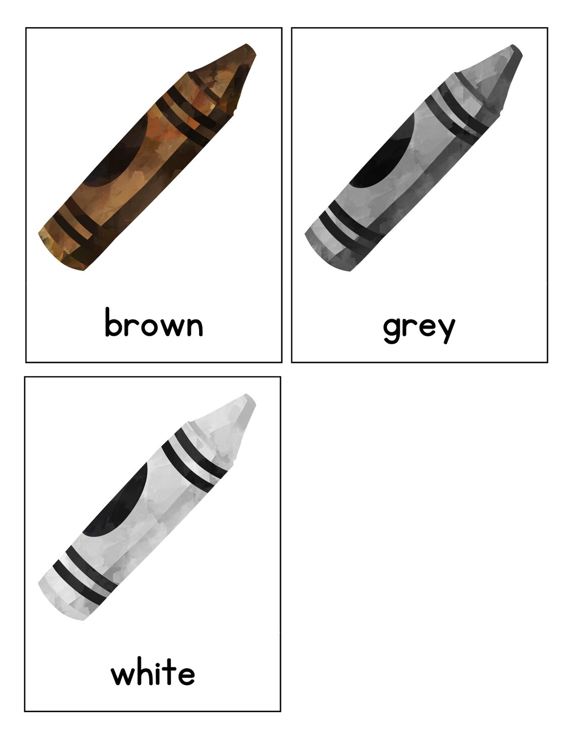 Montessori 3 Part Color Cards Preschool Printable | Etsy