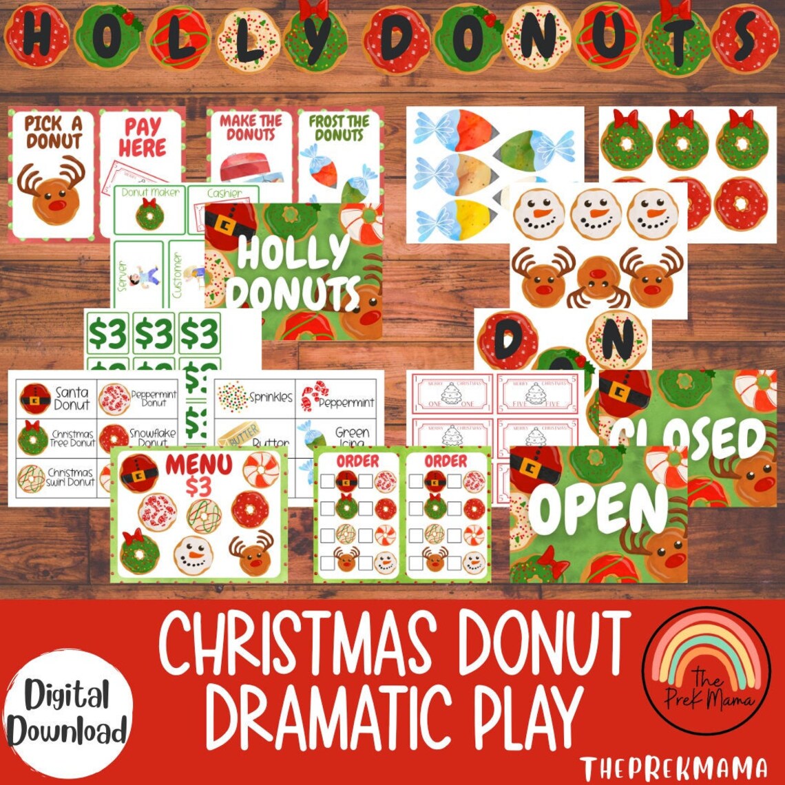 Christmas Donut Dramatic Play Pretend Play Classroom - Etsy