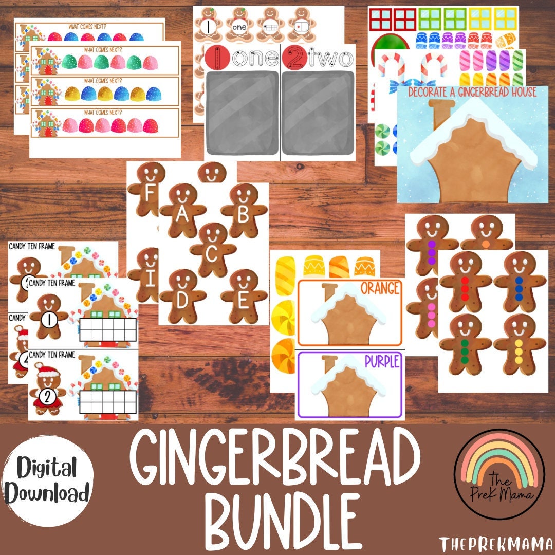 Gingerbread Bundle Christmas Preschool Printable Homeschool - Etsy