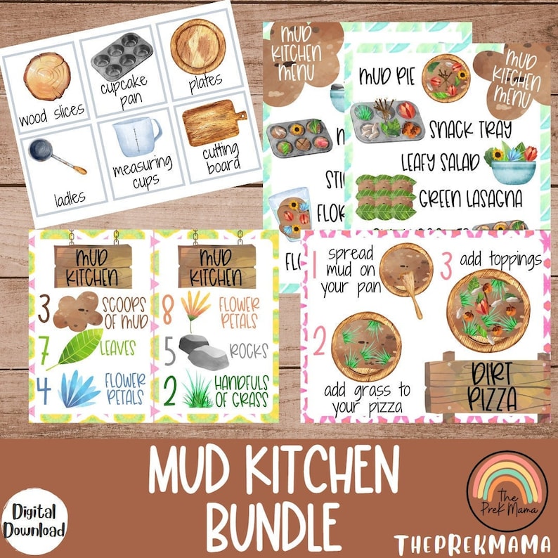 Mud Kitchen Bundle Preschool Printable Home School - Etsy