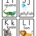 Animal Alphabet Flash Cards Alphabet Watercolor Flashcards - Etsy