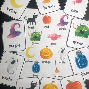 Halloween Color Poster and Flashcards, Preschool Printable, Preschool ...