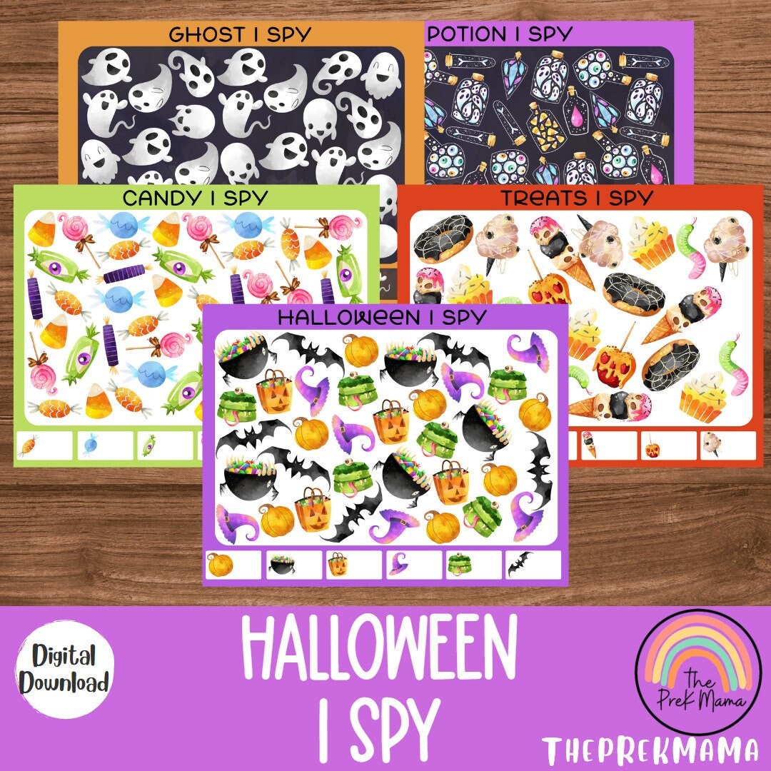 Halloween I Spy, Preschool Game, Halloween Preschool Printable ...