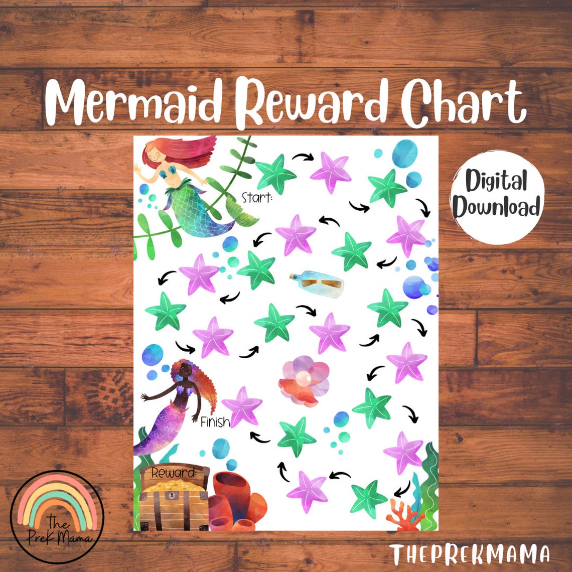 Mermaid Reward Chart Reward Chart for Kids Reward Chart for - Etsy