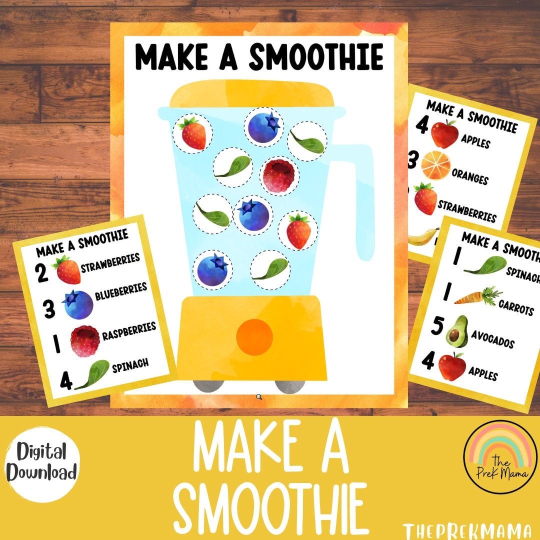 Make A Smoothie, Pretend Play, Preschool Printable, Busy Book ...
